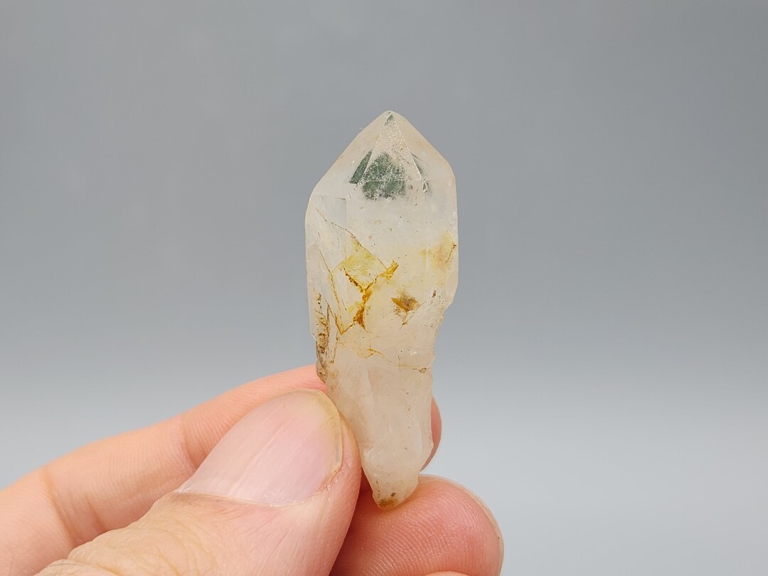 Rare Yellow Colloidal Goethite-banded Quartz With Green Chlorite ...
