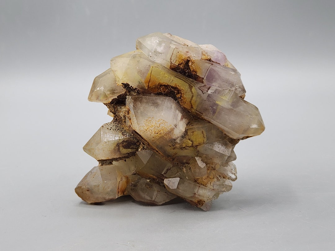 Rare Yellow Colloidal Goethite-banded Quartz With Amethyst Core – Wario ...