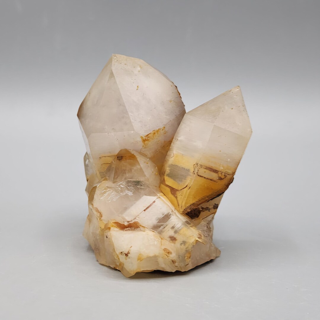 Rare Yellow Colloidal Goethite-banded Quartz With Amethyst Core and ...