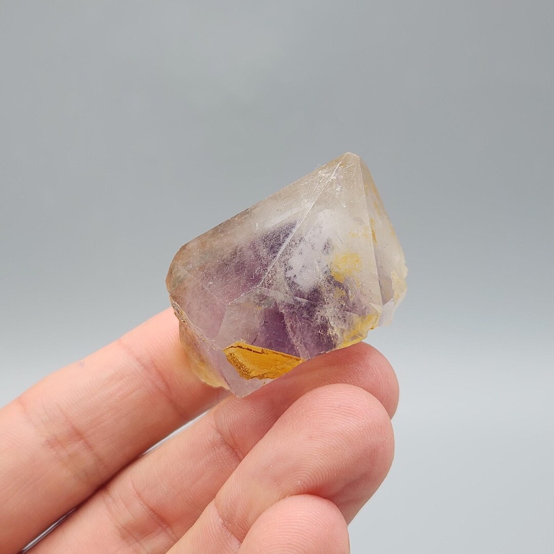Rare Yellow Colloidal Goethite-banded Quartz With Amethyst Core – Wario ...
