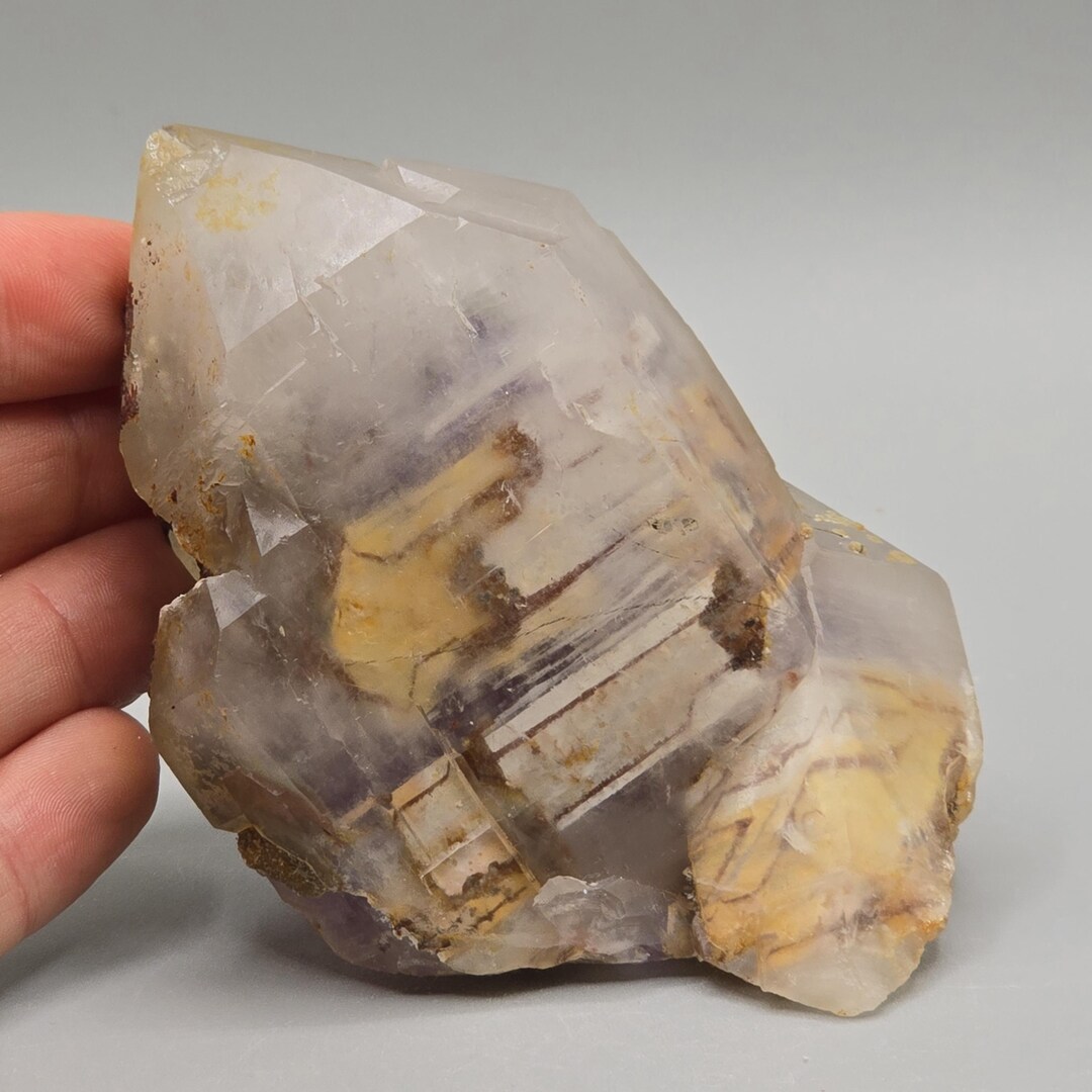 Rare Yellow Colloidal Goethite-banded Quartz With Amethyst Core – Wario ...