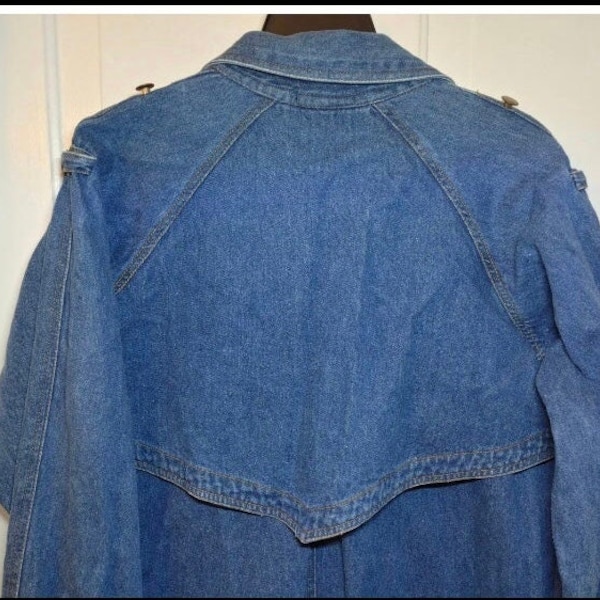 Denim Trench Coat - Etsy