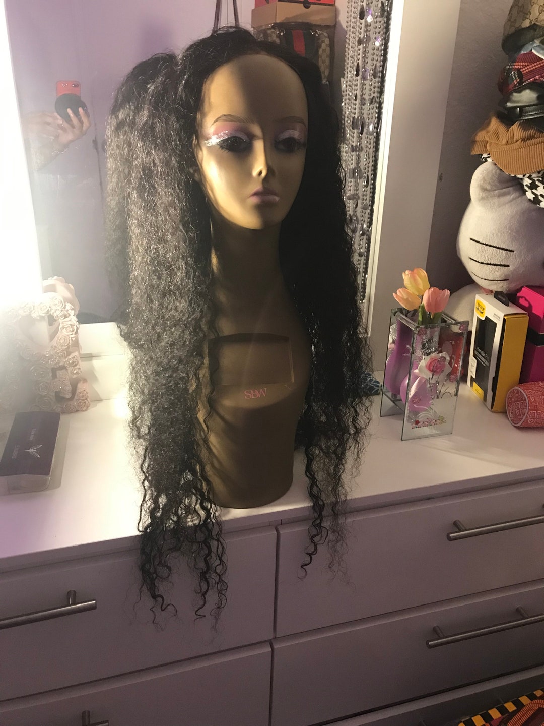 100% Curly Human Hair Wig - Etsy