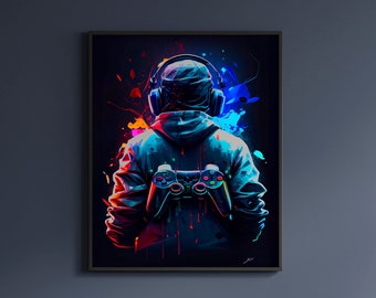 Gaming Console Poster, Printable Video Game Wall Art, Digital Video ...