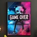 Game Over Design Poster, Printable Video Game Wall Art, Digital Video ...