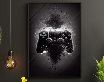 Gaming Controller Poster, Digital Video Game Art, Game Room Decor ...