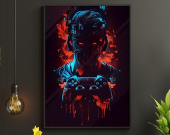 Gaming Console Poster, Printable Video Game Wall Art, Digital Video ...