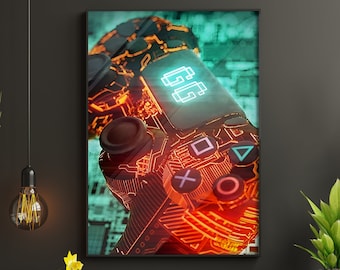 Gaming Console Poster, Printable Video Game Wall Art, Digital Video ...