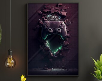 Set of 3 Neon Gaming Poster Digital Print Video Game Poster - Etsy