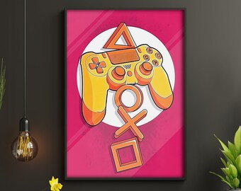 Gaming Console Poster, Printable Video Game Wall Art, Digital Video ...