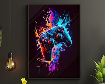 Gaming Console Poster, Printable Video Game Wall Art, Digital Video ...