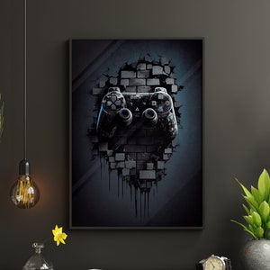 Gaming Console Poster, Printable Video Game Wall Art, Digital Video ...