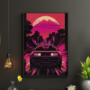 JDM Car Poster Printable Japanese Car Synthwave Print Tokyo Street ...