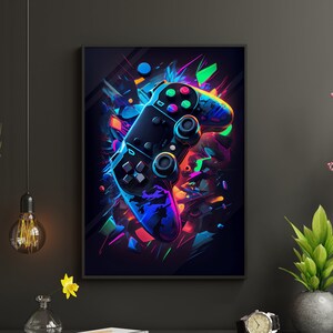 Gaming Console Poster, Printable Video Game Wall Art, Digital Video ...