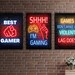 Set of 3 Neon Gaming Poster, Digital Print Video Game Poster, Printable ...