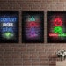 Set of 3 Neon Gaming Poster, Gaming Digital Print Wall Art, Video Game ...