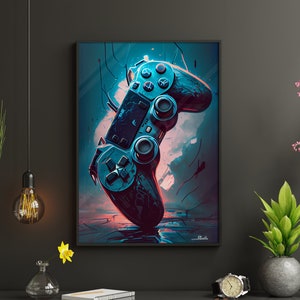 Gaming Console Poster, Printable Video Game Wall Art, Digital Video ...
