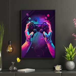 Boys Room Decor Print Gaming Design Poster Game Wall Art Teen Gaming ...