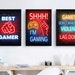 Set of 3 Neon Gaming Poster, Digital Print Video Game Poster, Printable ...
