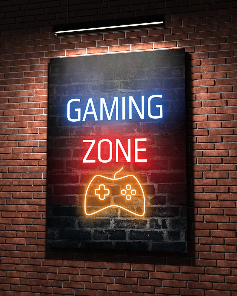 Set of 3 Neon Gaming Wall Poster Digital Print Wall Art Game - Etsy