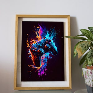 Gaming Console Poster, Printable Video Game Wall Art, Digital Video ...