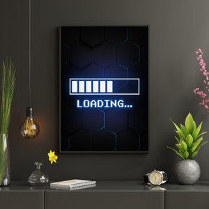 Set of 3 Neon Gaming Poster, Gaming Digital Print Wall Art, Video Game ...