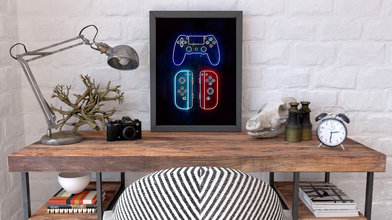 Gaming Console Poster, Printable Video Game Wall Art, Digital Video ...