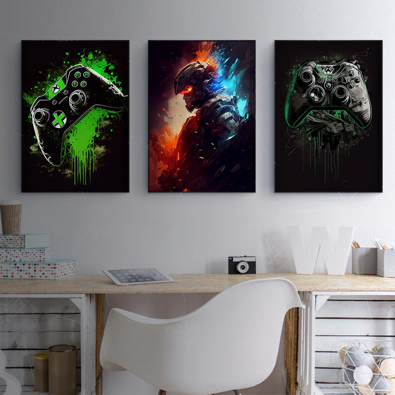 Set of 9 Cool Gaming Posters, Video Game Print, Printable Gaming Wall ...