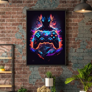 Gaming Console Poster, Printable Video Game Wall Art, Digital Video ...