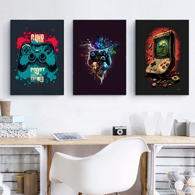 Set of 9 Cool Gaming Posters, Video Game Print, Printable Gaming Wall ...