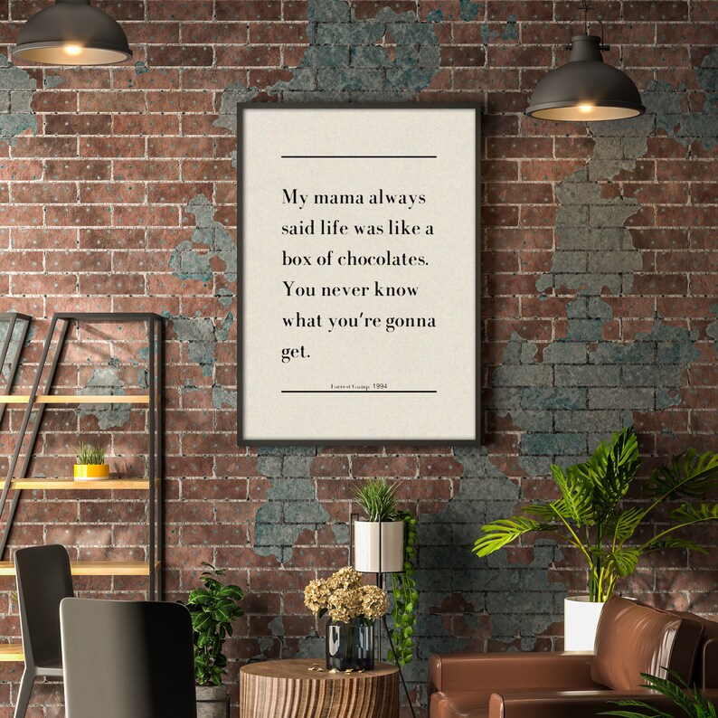 Forrest Gump Quote My Mama Always Said Printable Wall Art Etsy