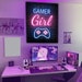 Gamer Girl Neon Poster, Digital Print Gaming Room Decor Wall Art ...
