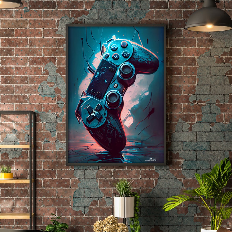 Gaming Console Poster, Printable Video Game Wall Art, Digital Video ...