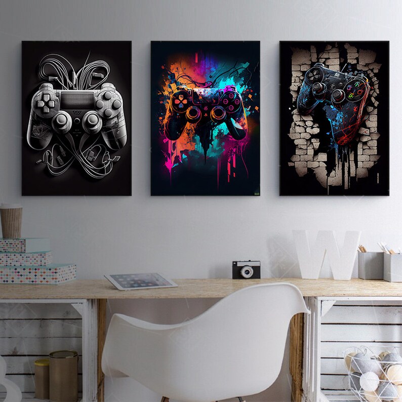 Set of 9 Cool Gaming Posters, Video Game Print, Printable Gaming Wall Art, Gamer Gift, Boys Kids ...