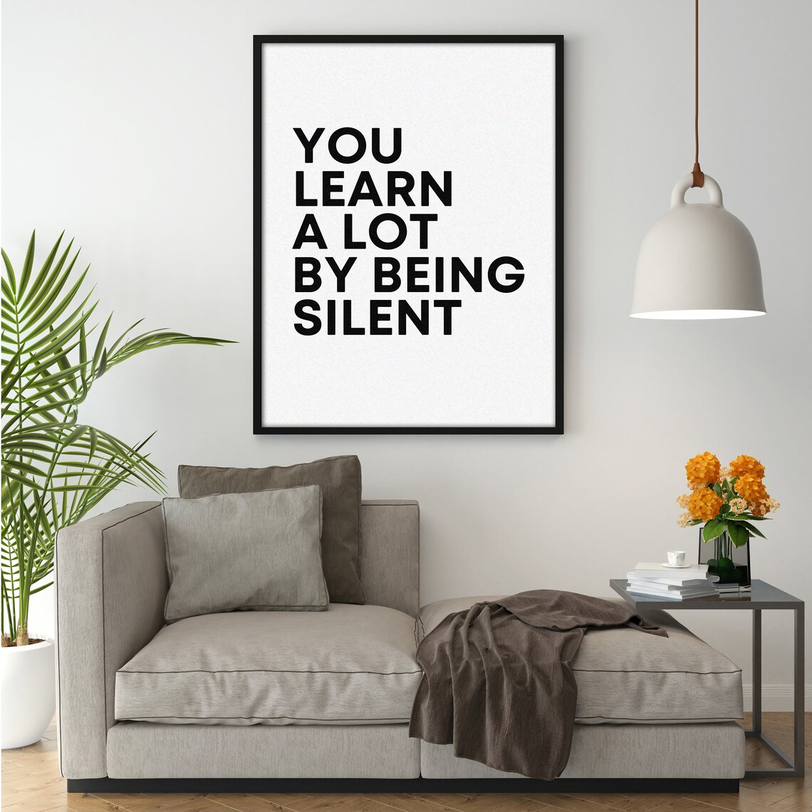 You Learn A Lot by Being Silent Wise Inspirational Quote Poster Print ...