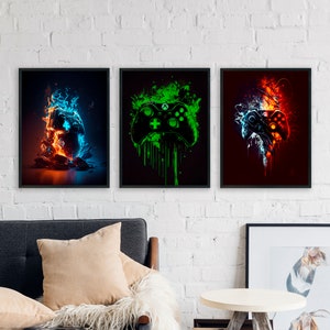 Set of 9 Cool Gaming Posters, Video Game Print, Printable Gaming Wall ...