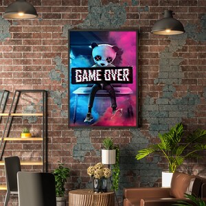 Game Over Design Poster, Printable Video Game Wall Art, Digital Video ...