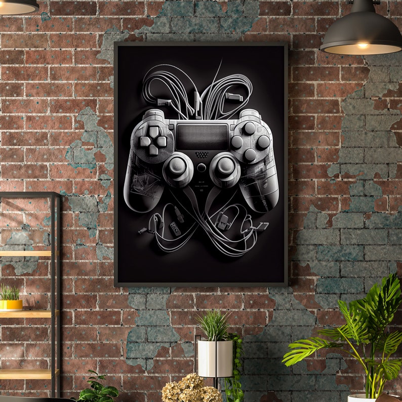Gaming Console Poster, Printable Video Game Wall Art, Digital Video ...