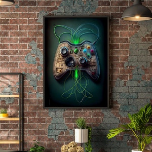 Gaming Console Poster, Printable Video Game Wall Art, Digital Video ...