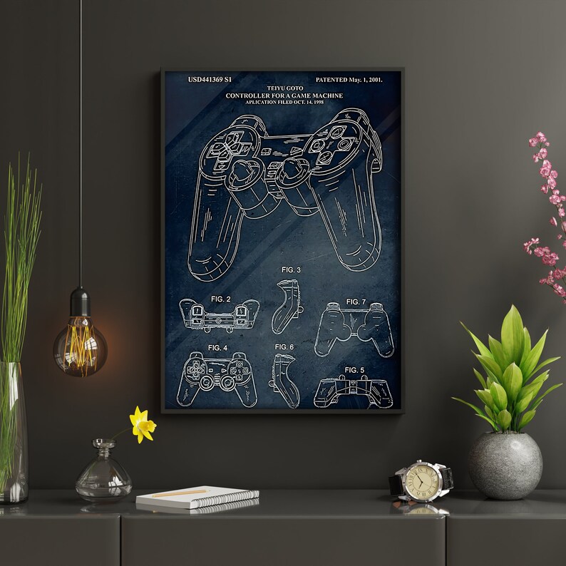 Game Console Blueprint Poster, Printable Video Game Wall Art, Gamer ...