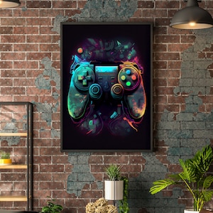 Gaming Console Poster, Printable Video Game Wall Art, Digital Video ...