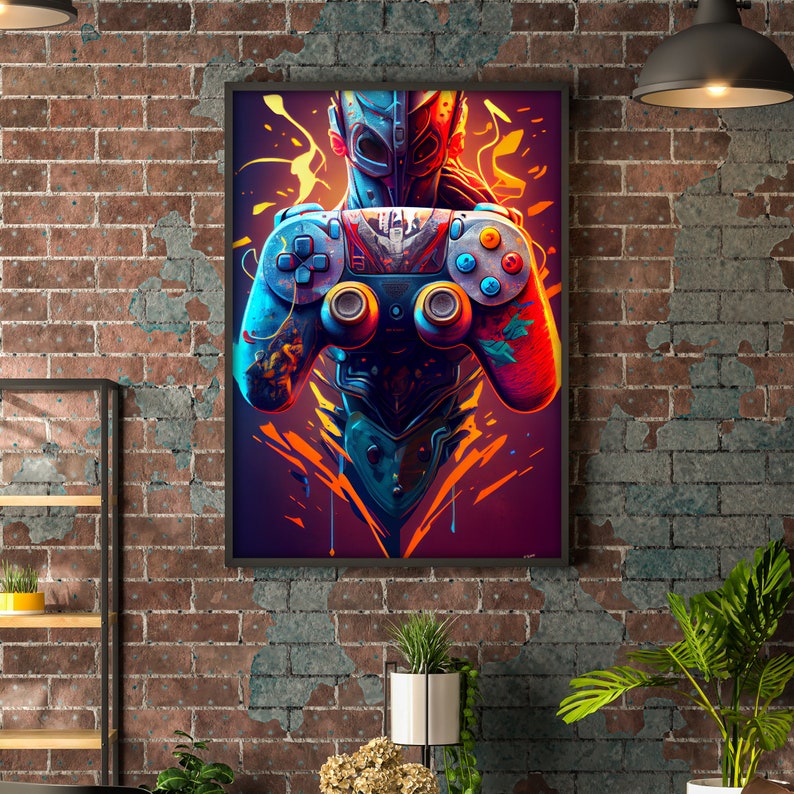 Cool Gaming Console Poster, Printable Video Game Wall Art, Digital ...