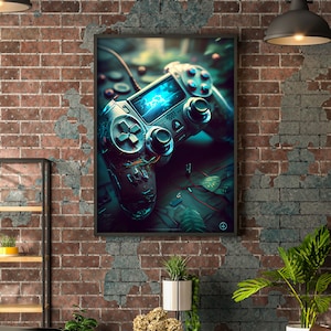 Gaming Console Poster, Printable Video Game Wall Art, Digital Video ...