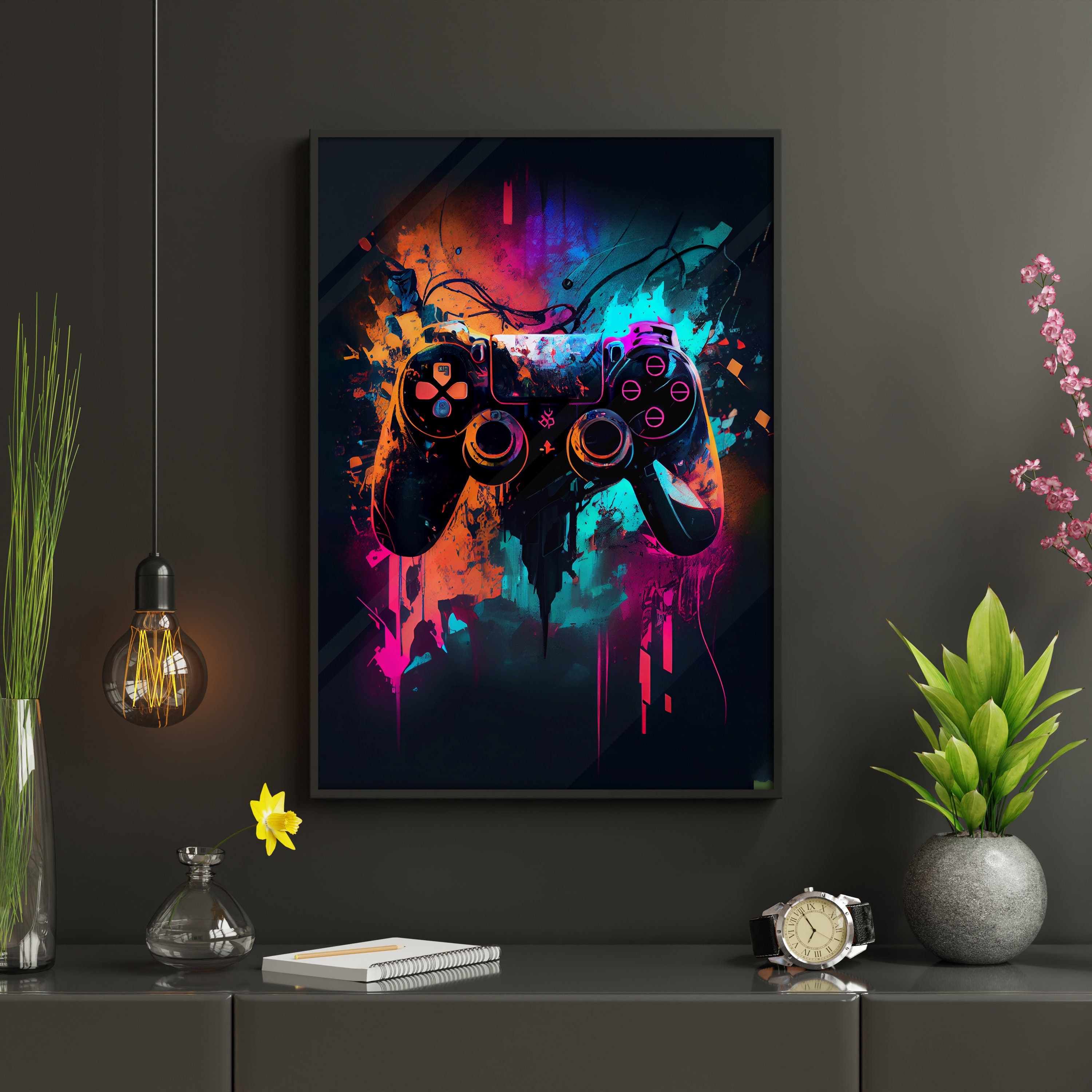 Gaming Console Poster, Printable Video Game Wall Art, Digital Video ...