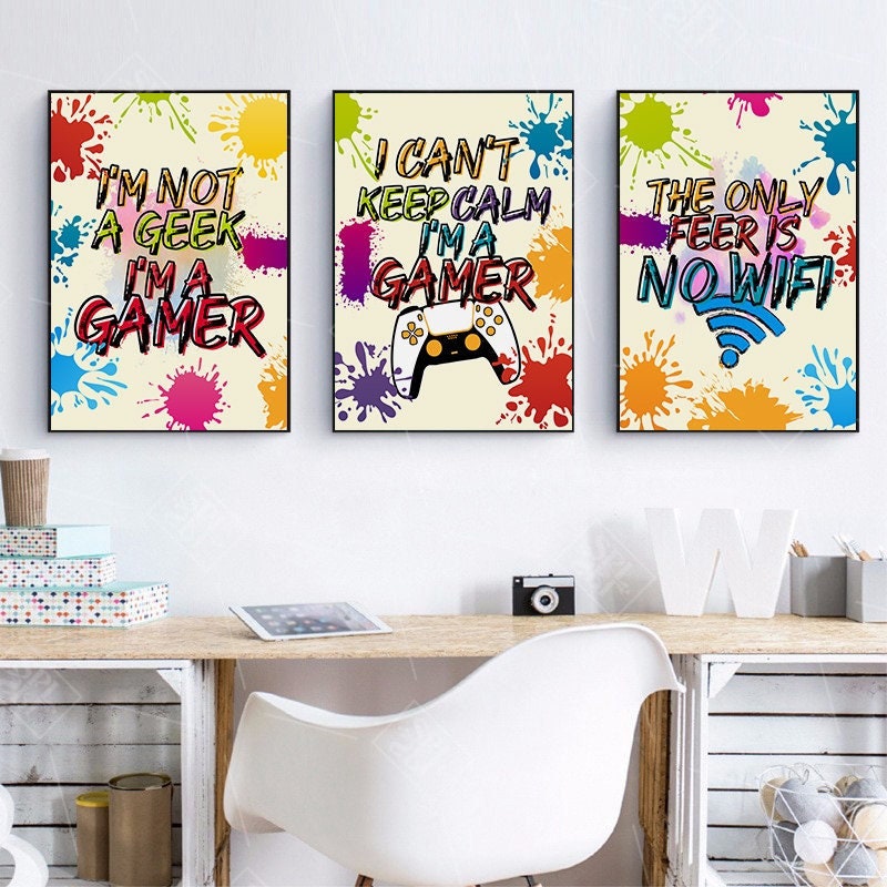 Set of 3 Gaming Wall Posters, Digital Print Wall Art, Printable Game ...