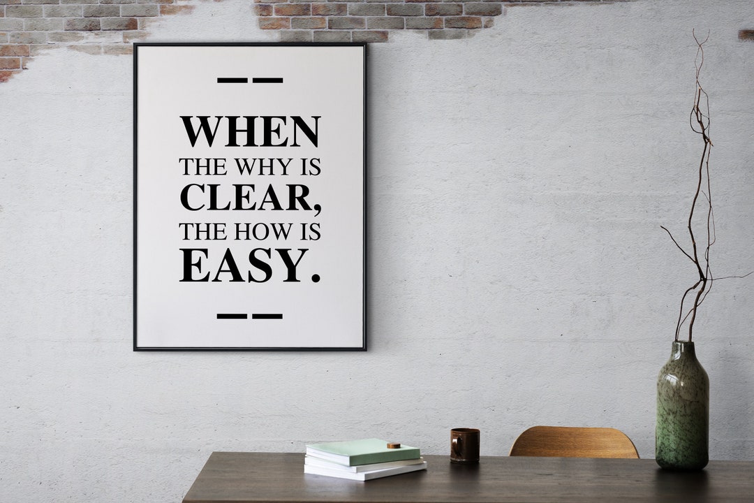 When the Why is Clear the How is Easy Inspirational Quote Poster ...