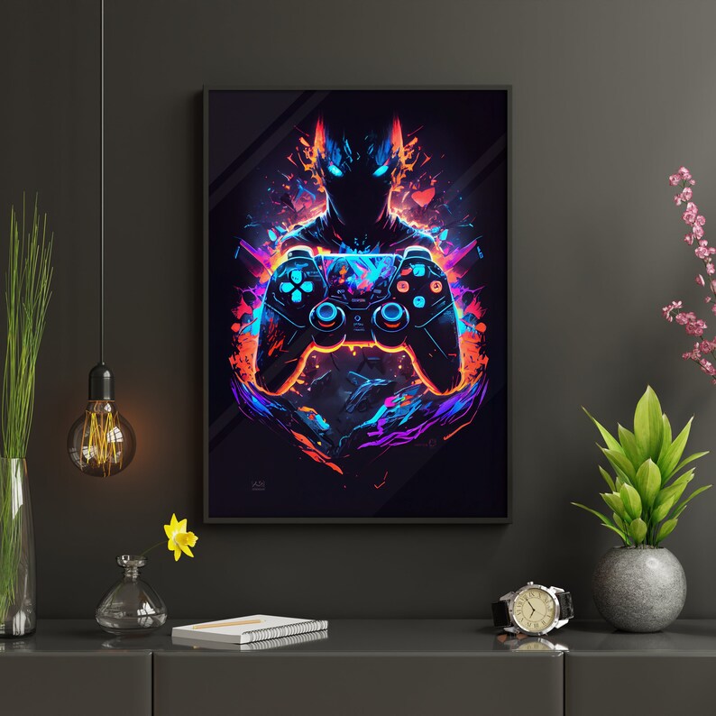 Gaming Console Poster, Printable Video Game Wall Art, Digital Video ...