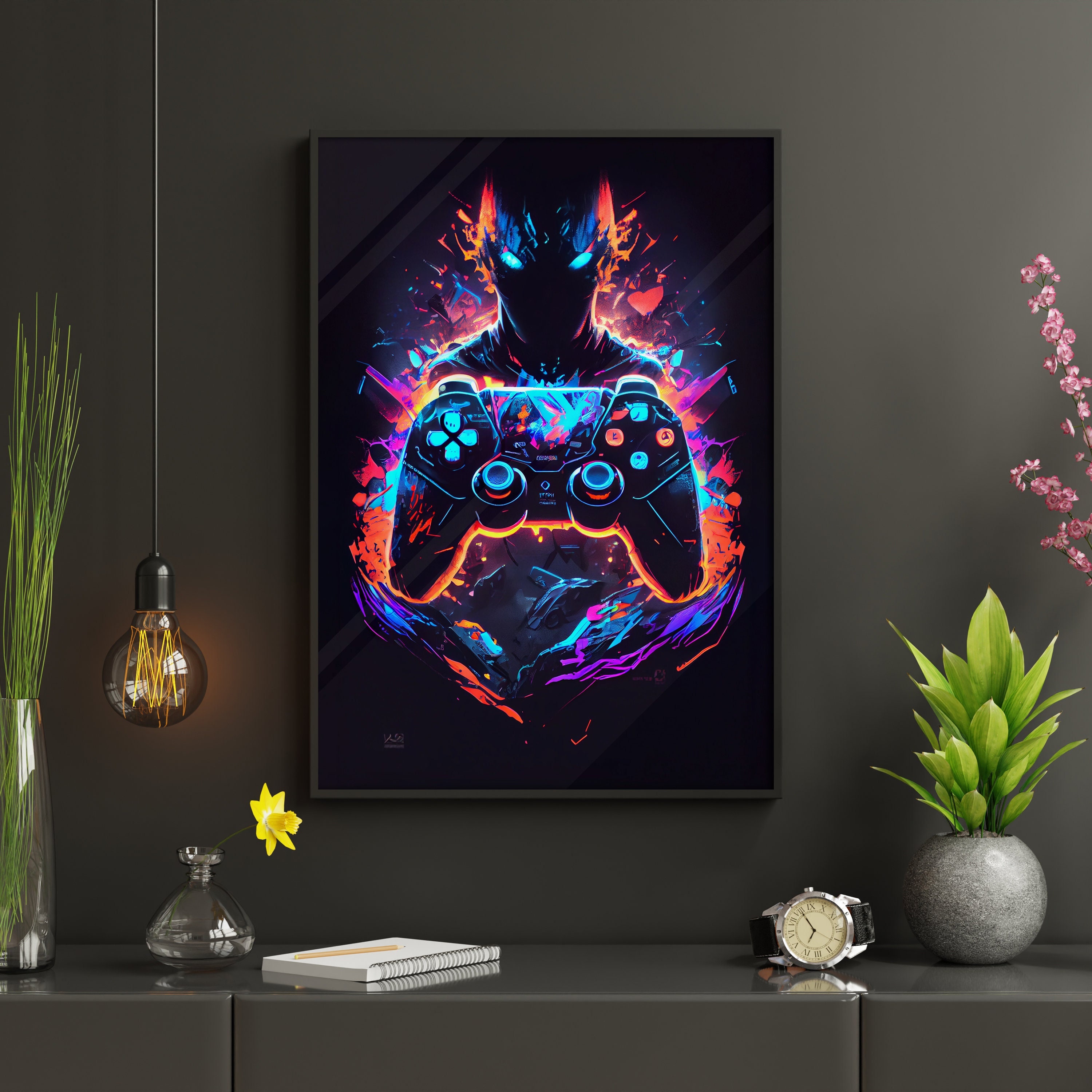 Gaming Console Poster, Printable Video Game Wall Art, Digital Video ...