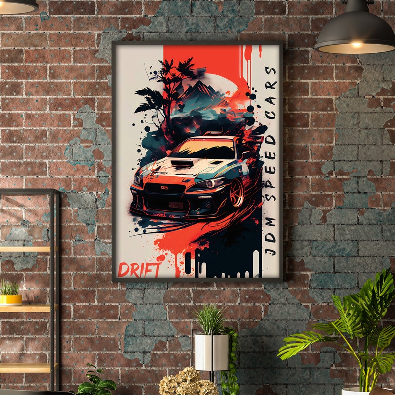 JDM Car Poster Drift Racing Printable Japanese Sport Car Print Wall Art ...