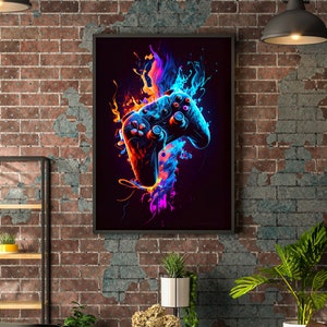 Gaming Console Poster, Printable Video Game Wall Art, Digital Video ...